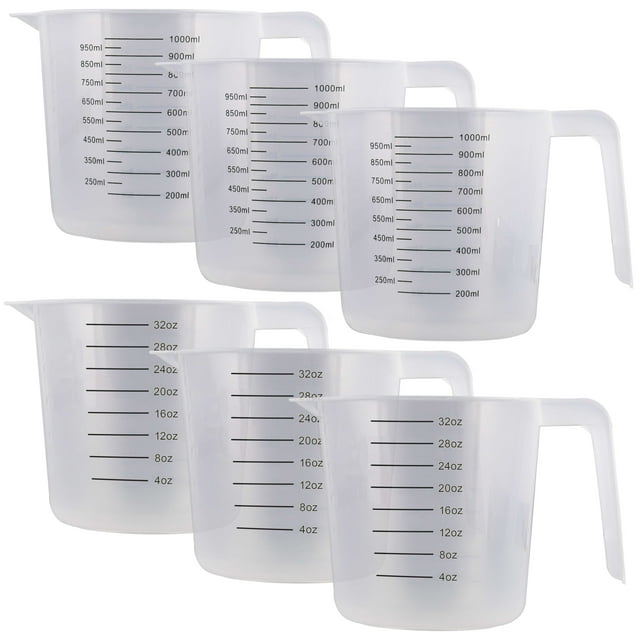 U.S. Kitchen Supply - 32 oz Plastic Measuring Cups with Handles (Pack ...
