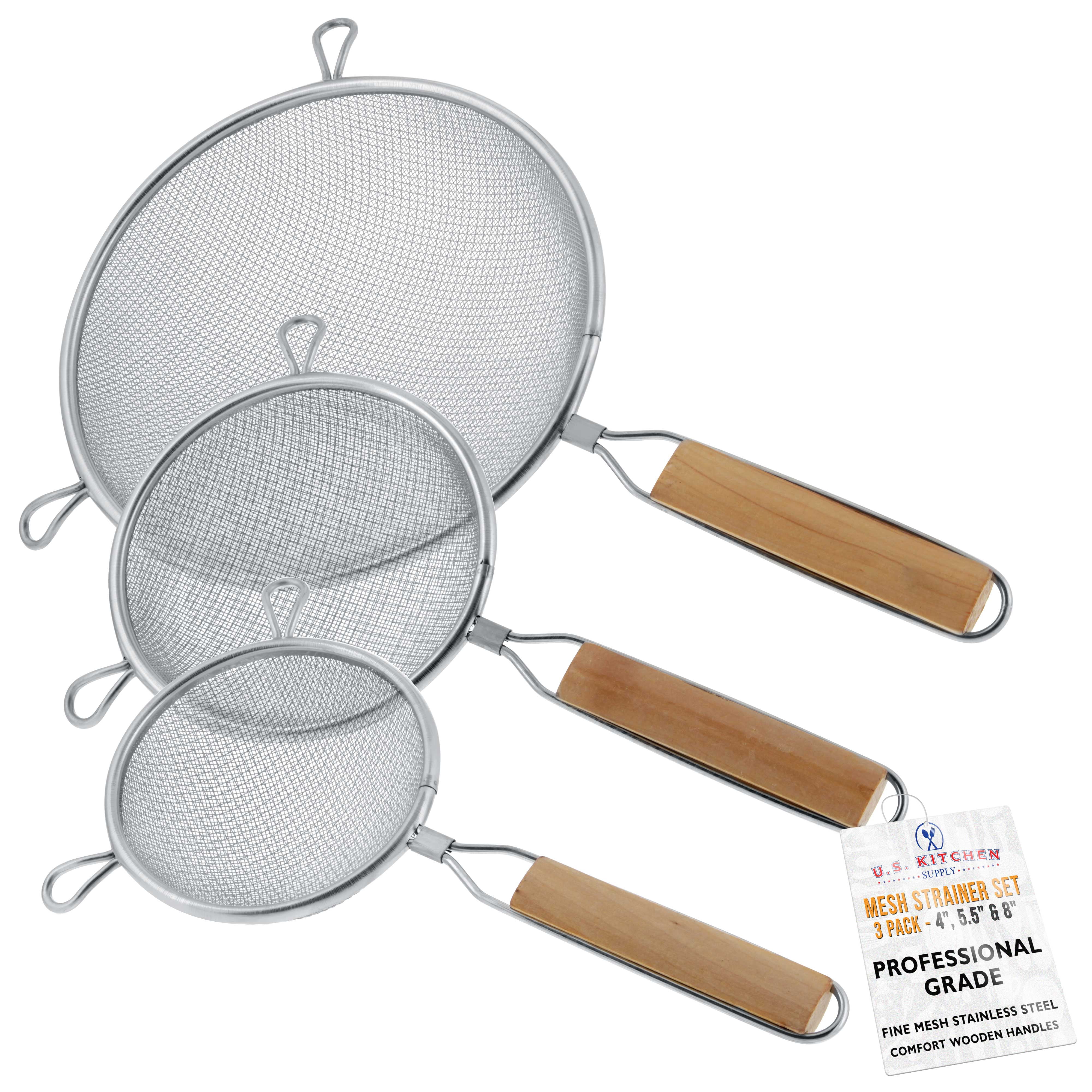 "U.S. Kitchen Supply - Set of 3 Professional Grade Stainless Steel ...