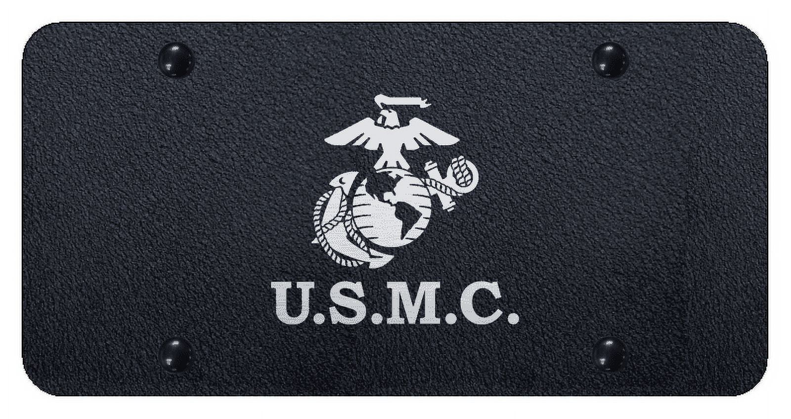 U.S.M.C. Laser Etched Logo License Plate (Rugged Black) - Walmart.com