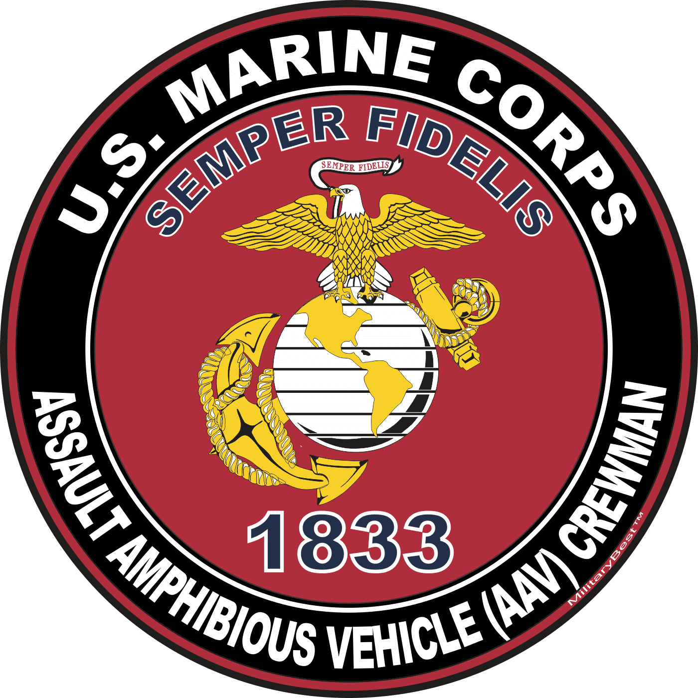 U.S.M.C. MOS 1833 Assault Amphibious Vehicle (AAV) Crewman Decal 5.5 ...