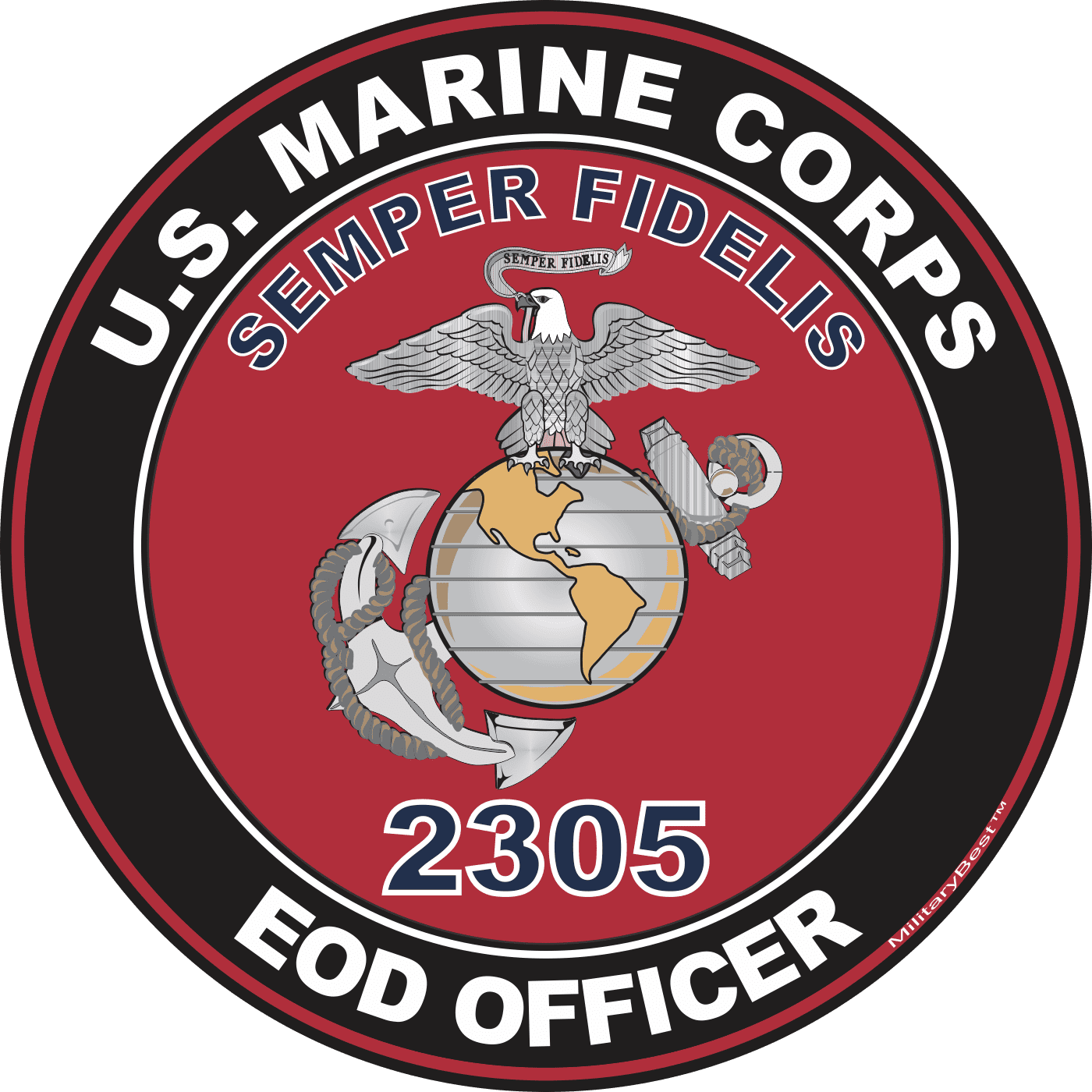 U.S.M.C. MOS 2305 EOD Officer Decal 3.8" - Red - Walmart.com