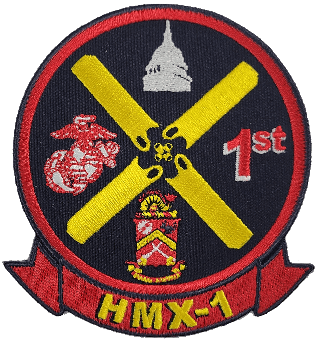 U S MARINE CORPS HELICOPTER SQUADRON HMX-1 Round Patch - Color ...