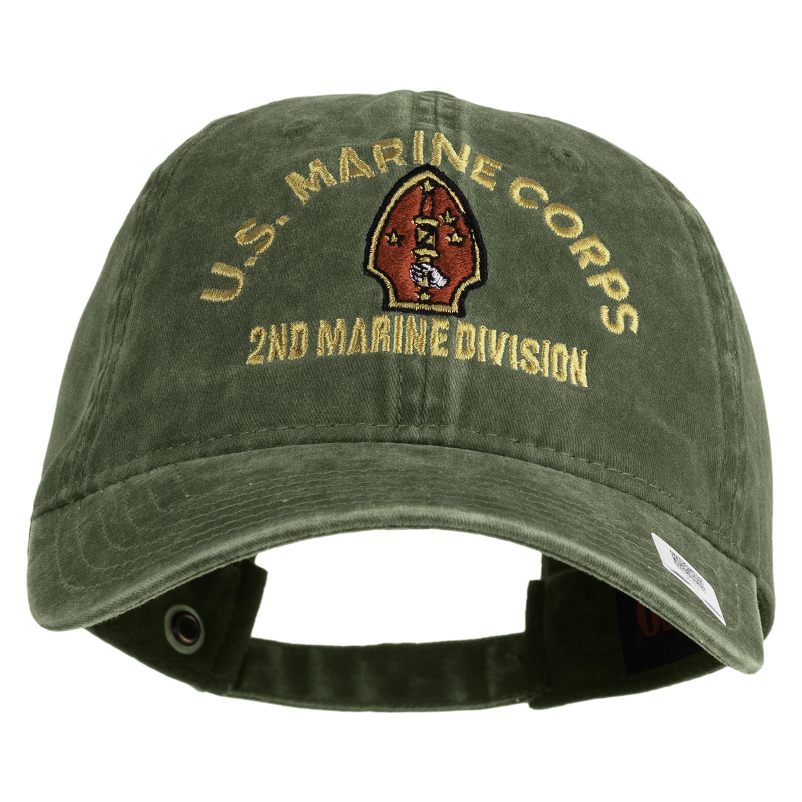 U.S. Marine Corps 2nd Marine Division Embroidered Washed Solid Pigment ...