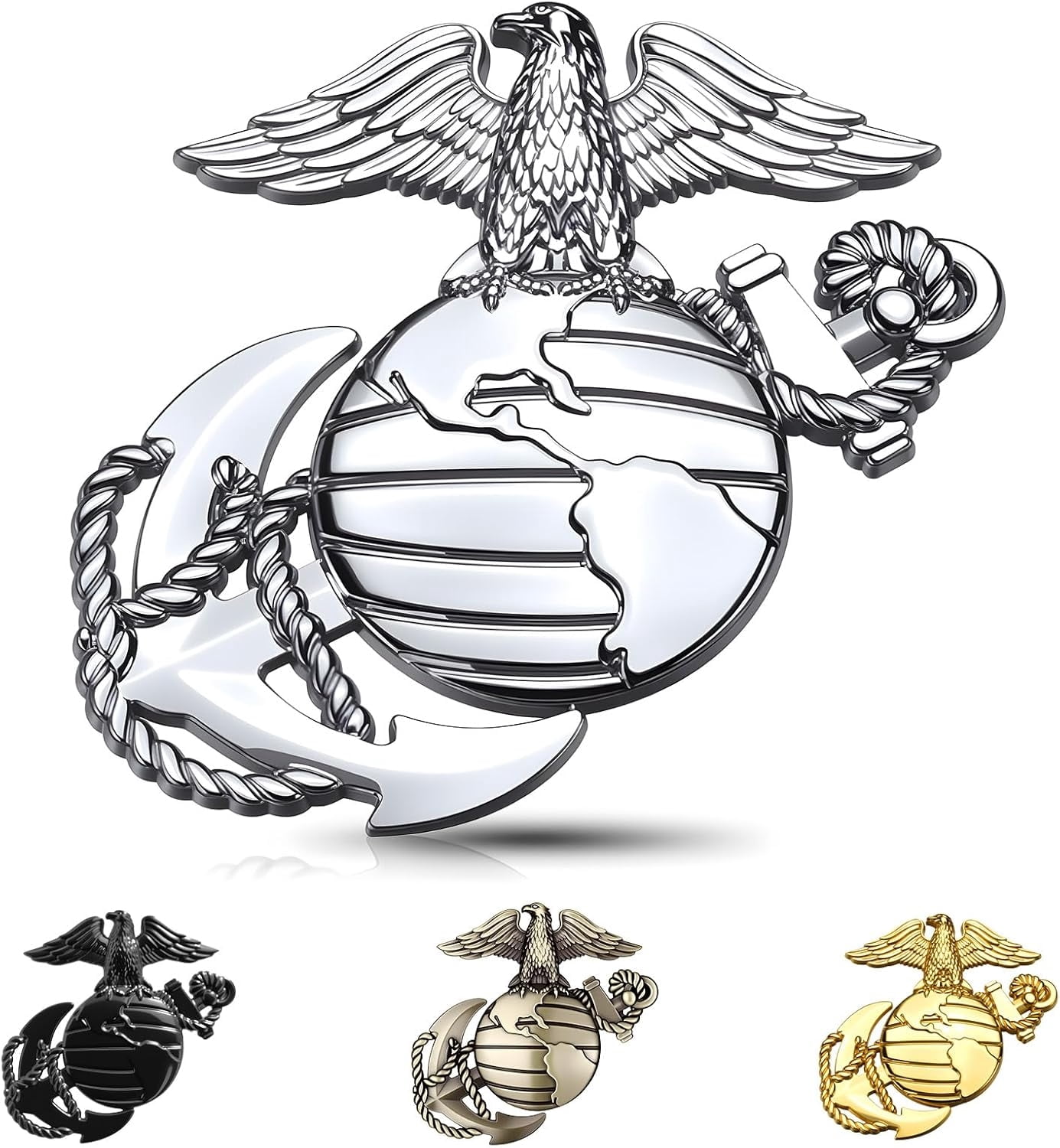 U.S. Marine Corps Metal Cars Emblem for 250th Anniversary, 3D Eagle ...