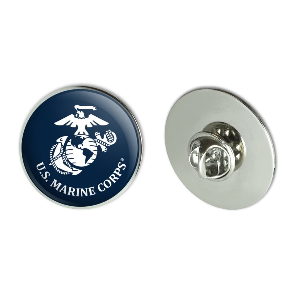 U.S. Marine Corps USMC White Logo on Blue Officially Licensed Metal 1.1 ...