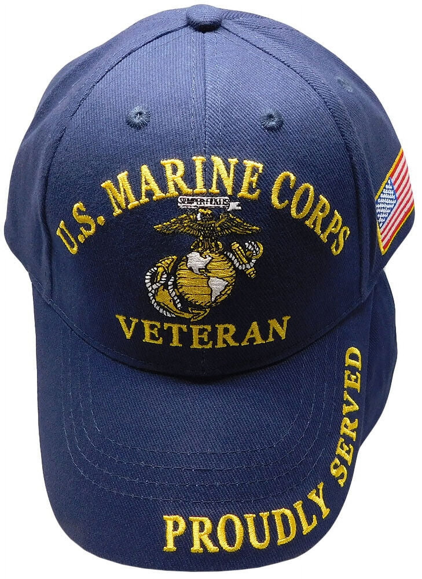 ANT Enterprises USMC Veteran Hat, Navy Blue, Embroidered, Adjustable ...