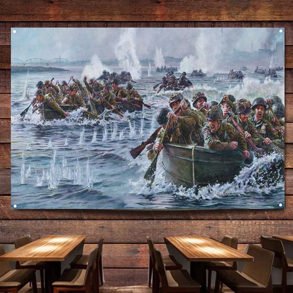 U.S. Marine Corps amphibious operations Flag Banner Wall Chart Canvas ...