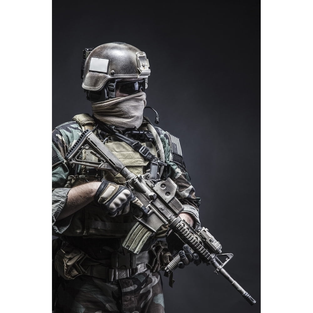 U.S. Marine Corps special operations command Marsoc raider with weapon ...