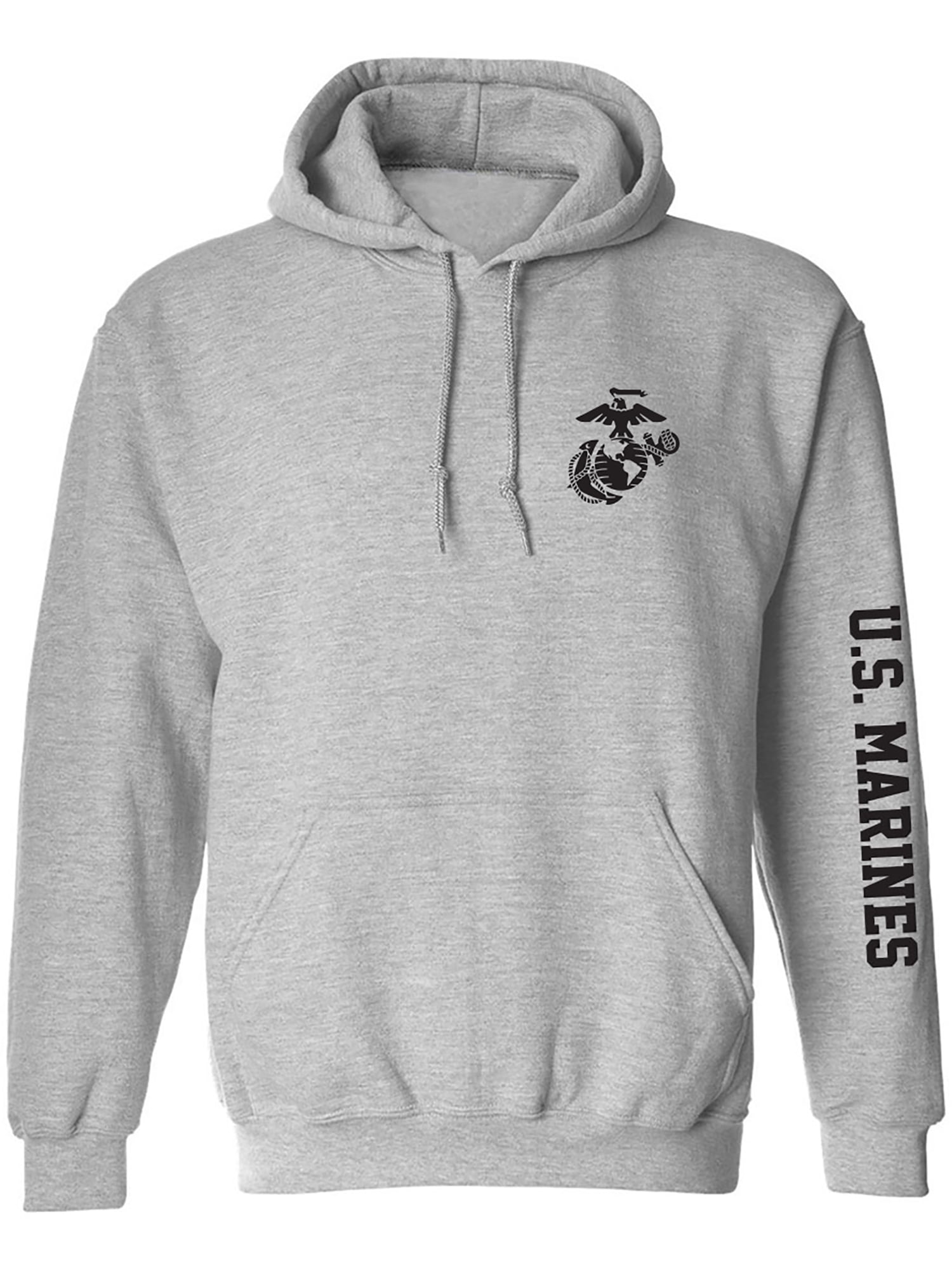 U.S. Marines Black Sleeve Print Adult Hooded Sweatshirt - Walmart.com