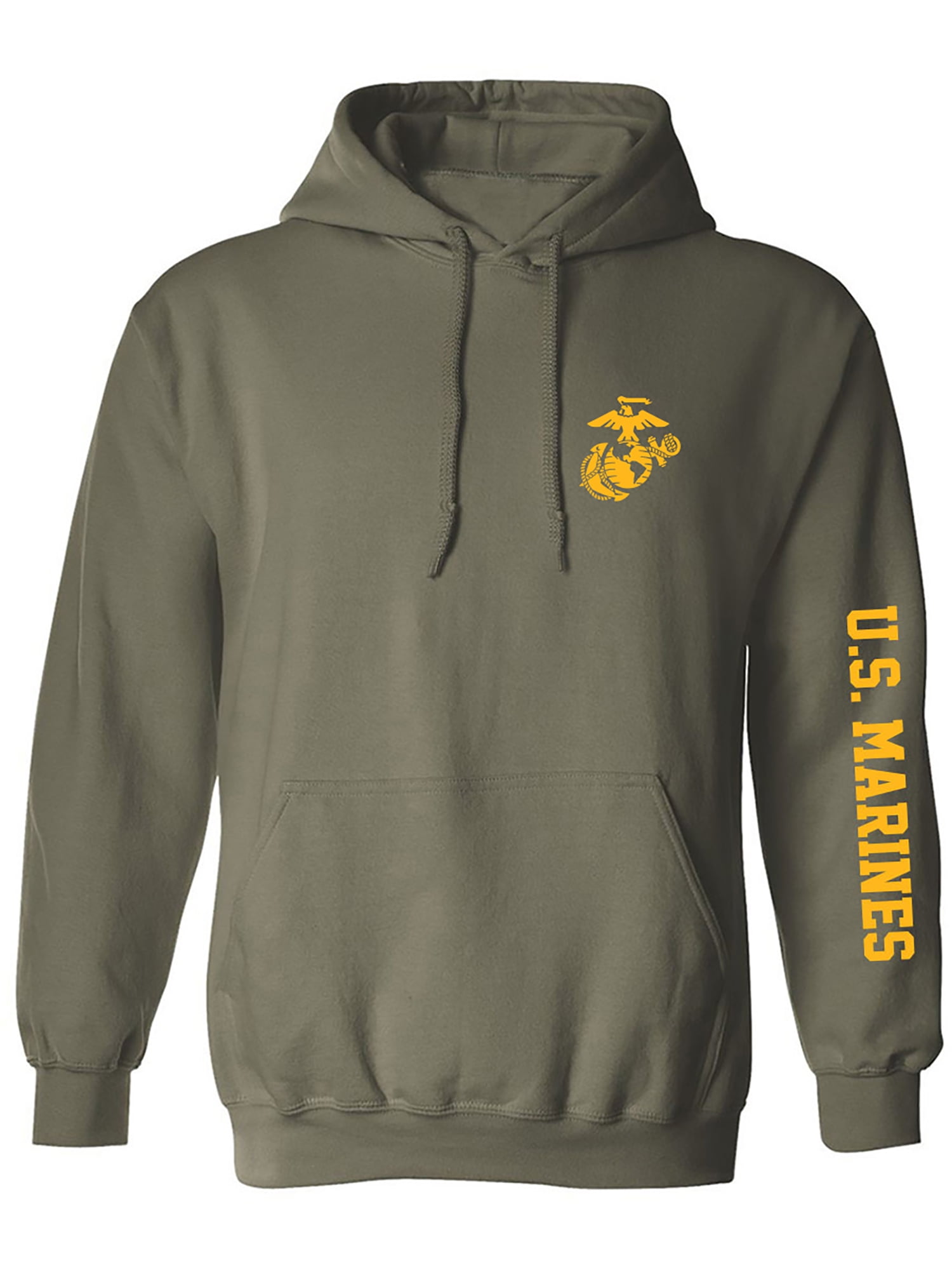 U.S. Marines Gold Sleeve Print Adult Hooded Sweatshirt - Walmart.com
