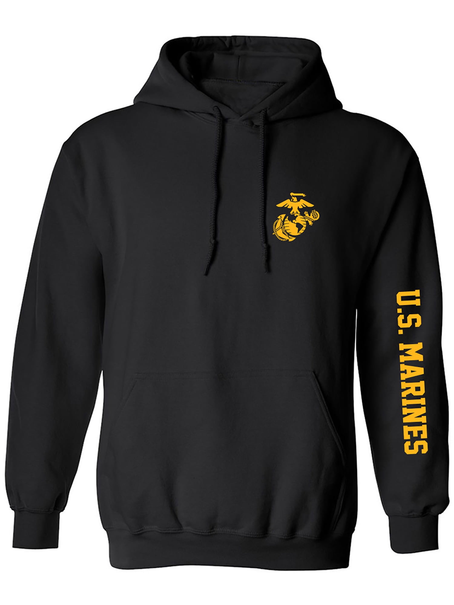 U.S. Marines Gold Sleeve Print Adult Hooded Sweatshirt - Walmart.com