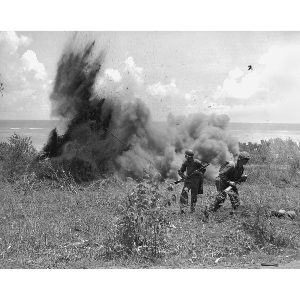 U.S. Marines Just After Throwing A Tnt Charge Into A Japanese Dugout In ...
