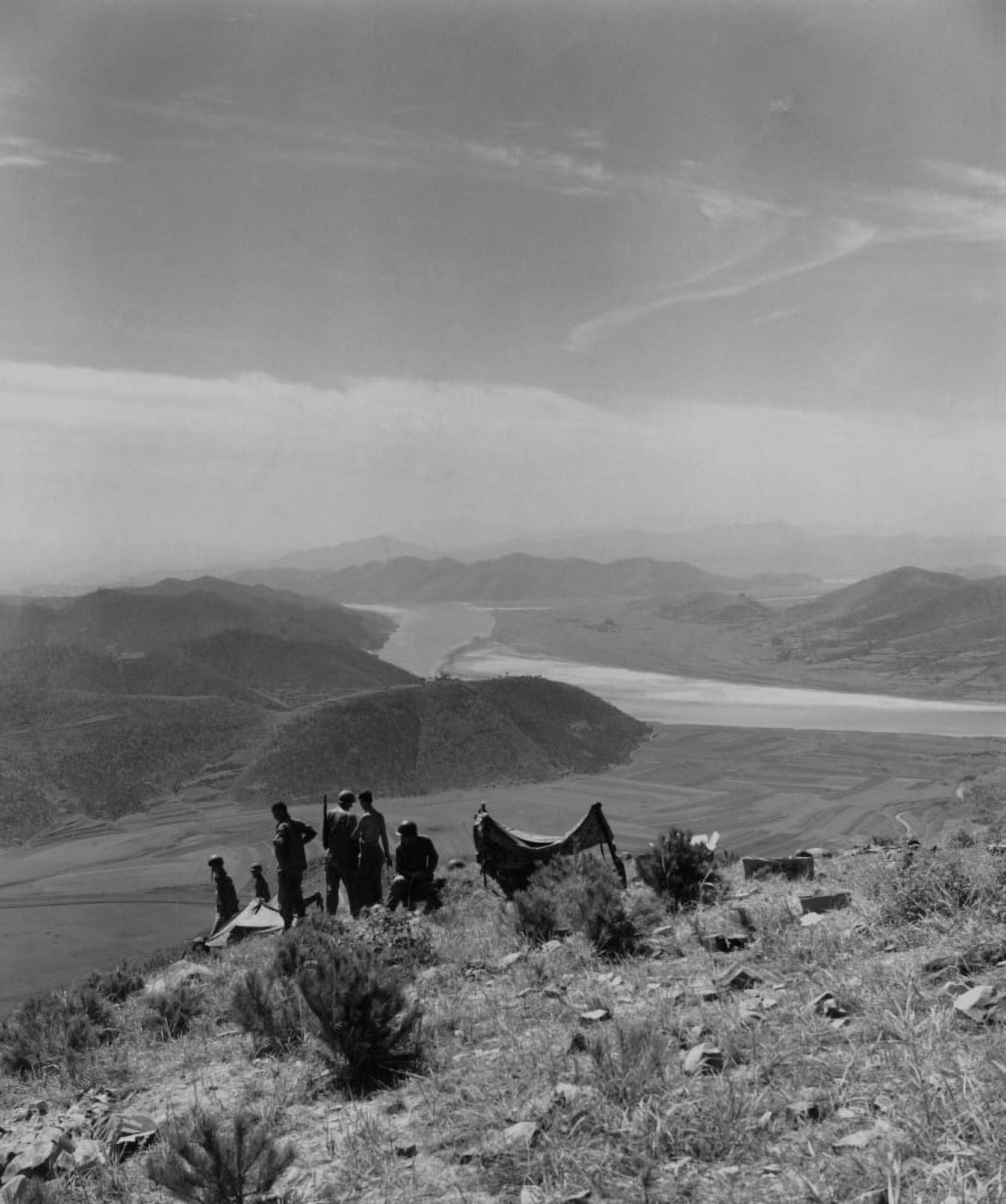 U.S. Marines Look Out Over Naktong River Area In South Korea. The ...