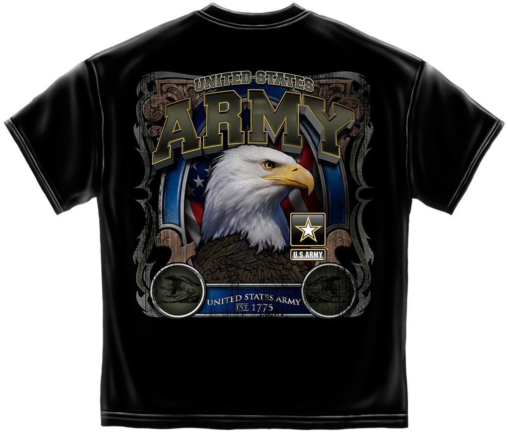 U.S. Military Merchandise MM152XXL US Army Eagle Design T-Shirt, Black ...