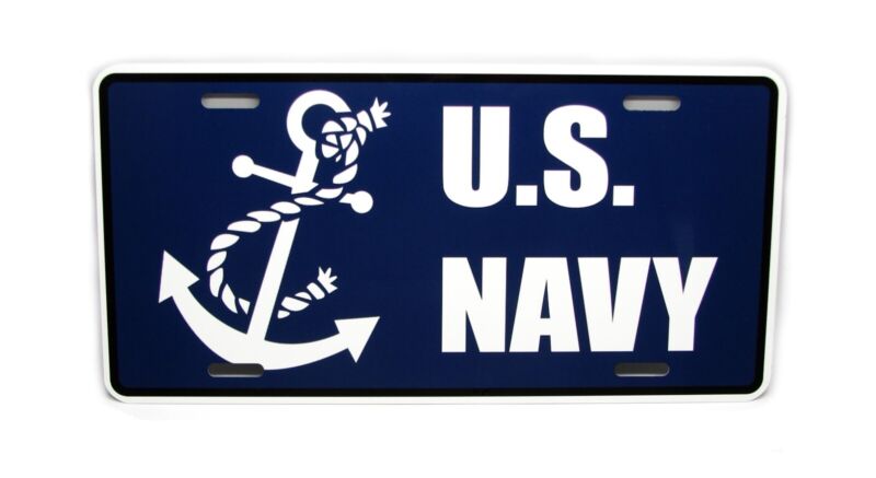 U.S. NAVY ANCHOR SIGN METAL CAR NOVELTY LICENSE PLATE AUTO TAG ...