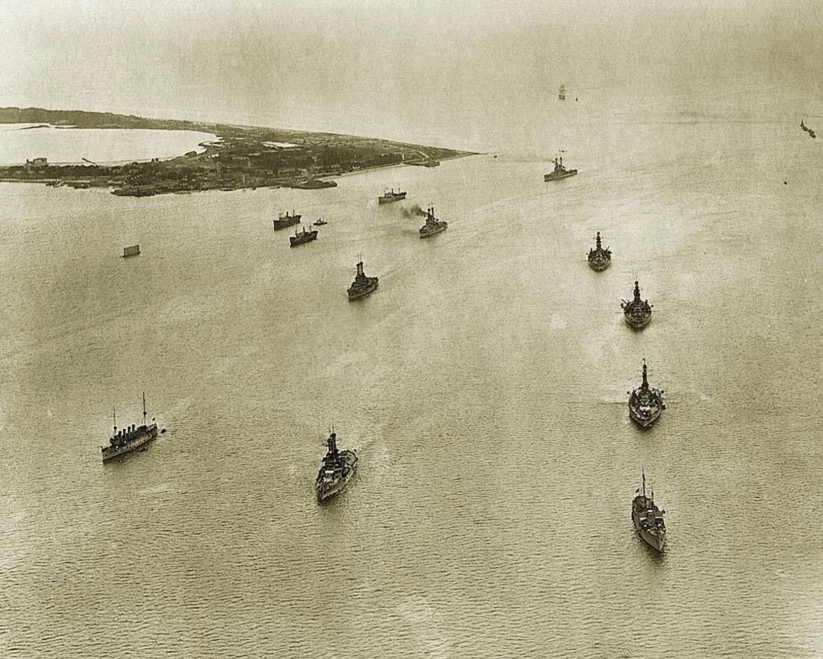 U.S. NAVY Atlantic Fleet Aerial View 1920 WWI Era - 20x30 Inch Glossy ...