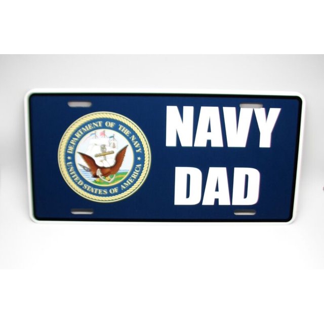 U.S. NAVY DAD METAL CAR LICENSE PLATE AUTO TAG, U.S. NAVY SIGN CAR ...