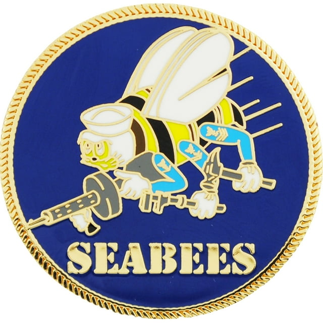 U.S. Navy Seabees Logo - Officially Licensed Original Artwork, Enamel Lapel Pin - 1.5" - Walmart.com