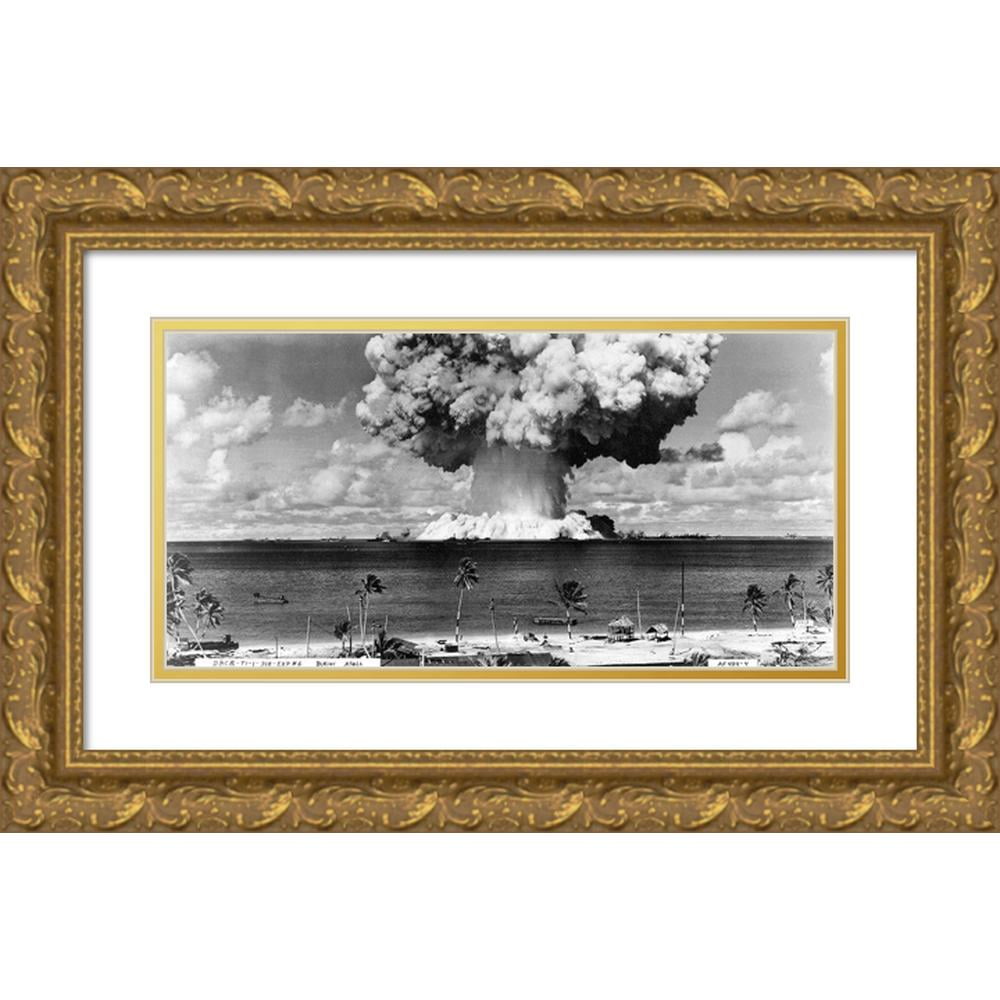 U.S. Navy 18x11 Gold Ornate Wood Framed with Double Matting Museum Art ...