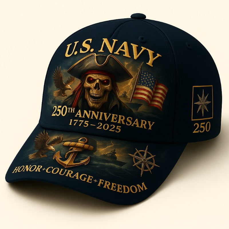 U.S. Navy 250th Anniversary Cap 1775-2025: Honor Courage Freedom ...