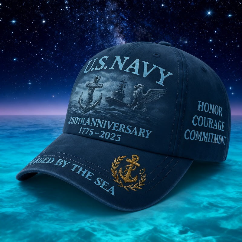 U.S. Navy 250th Anniversary Forged by the Sea Anchor Ship Eagle Cap ...