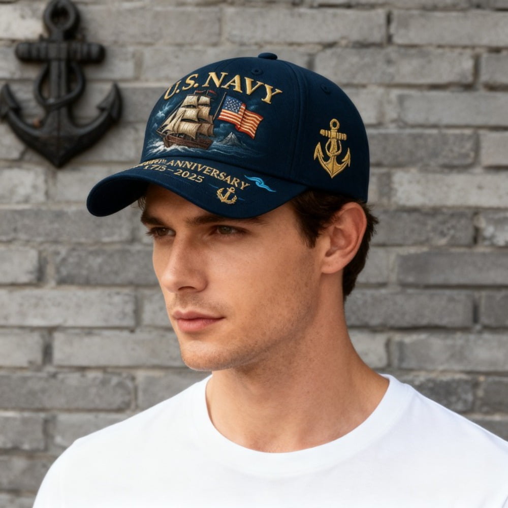U.S. Navy 250th Anniversary Tall Ship Flag Anchor Cap - Walmart.com
