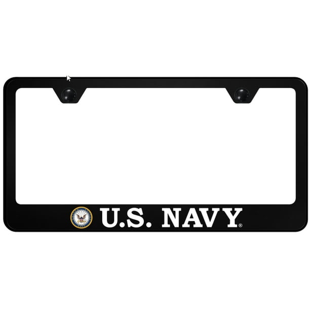 U.S. Navy Badge UV Print Polycarbonate License Plate Frame (Black ...