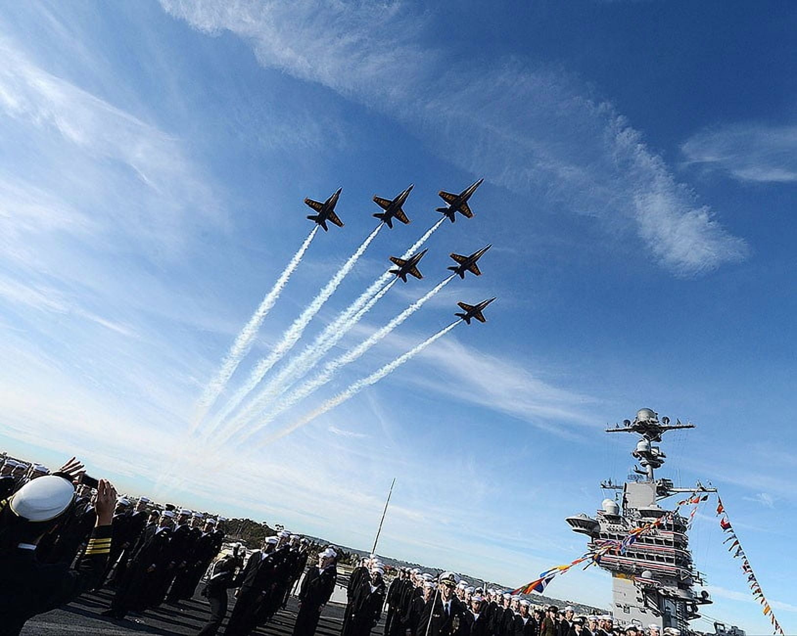 U.S. Navy Blue Angels Fly Over Change of Command Ceremony - 24x36 Inch ...