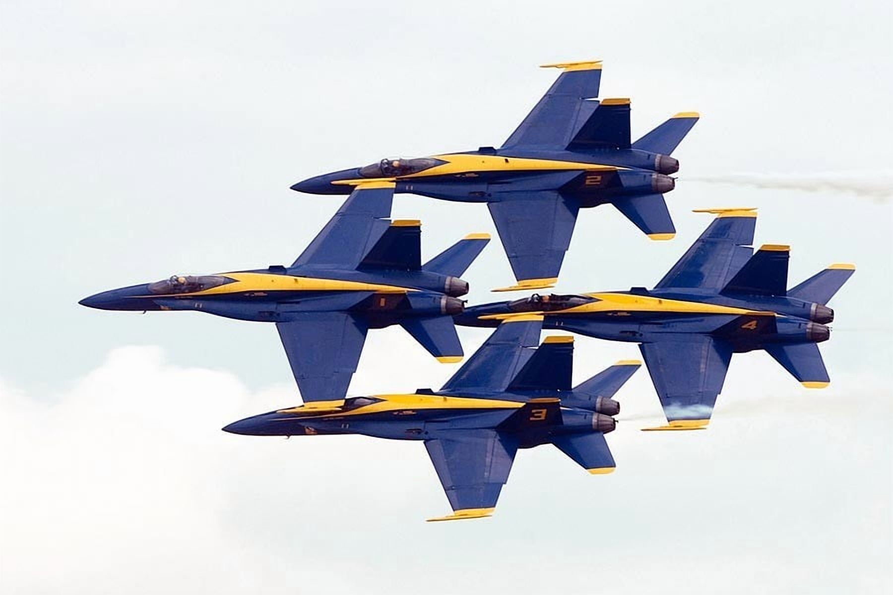 U.S. Navy Blue Angels Flying in Diamond Formation - 24x36 Inch ...