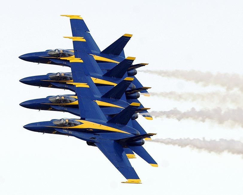 U.S. Navy Blue Angels Flying in Formation Style - B - 24x36 Inch ...