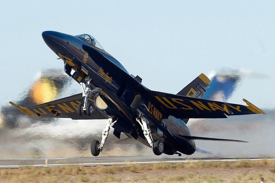 U.S. Navy Blue Angels Jet Takeoff Style - A - 12x18 Inch Laminated ...