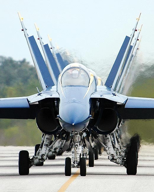 U.S. Navy Blue Angels Taxi Into Flight Line - 24x36 Inch Glossy ...