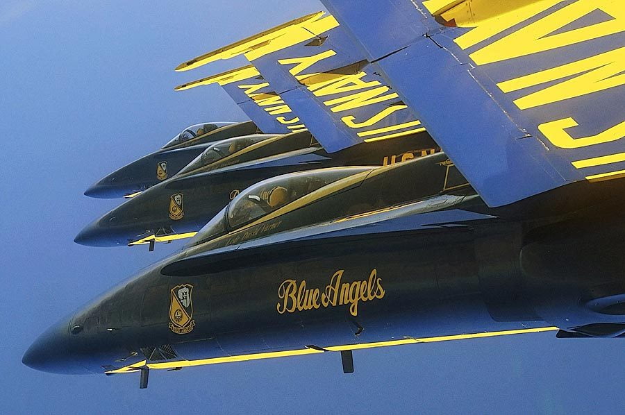 U.S. Navy Blue Angels in Formation 2003 - 24x36 Inch Glossy Laminated ...
