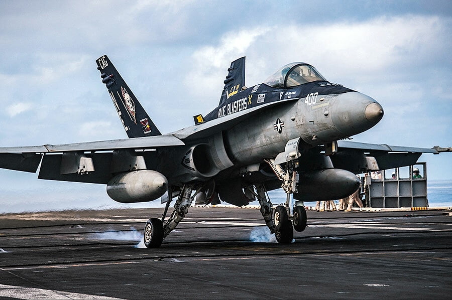 U.S. Navy Blue Blasters F/A-18C Hornet Landing Style - A - 12x18 Inch ...