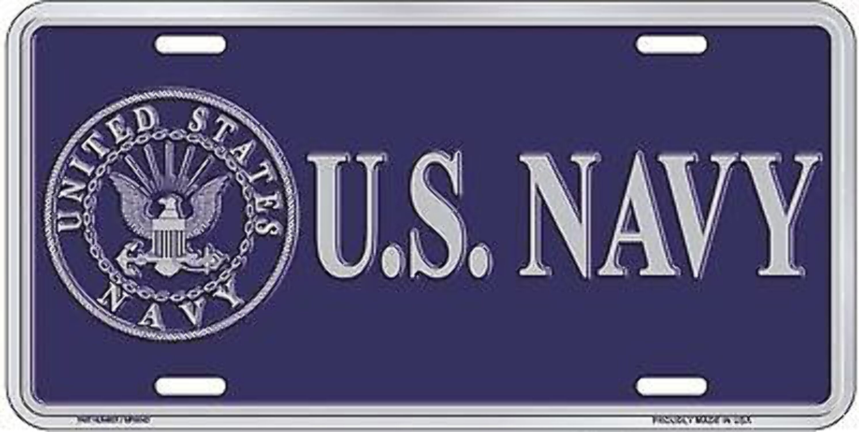 U.S. Navy Blue and Silver Emblem Seal 6"x12" Aluminum License Plate ...