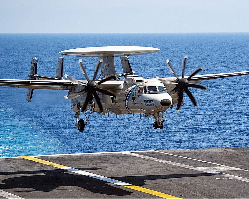 U.S. Navy E-2D Hawkeye on USS Harry S. Truman - 24x36 Inch Laminated ...