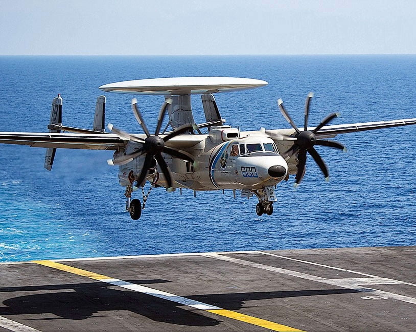 U.S. Navy E-2D Hawkeye on USS Harry S. Truman Style -1 - 12x18 Inch ...