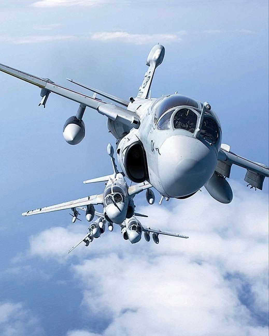 U.S. Navy EA-6B Prowlers Refuel and Formation - 12x18 Inch Laminated ...