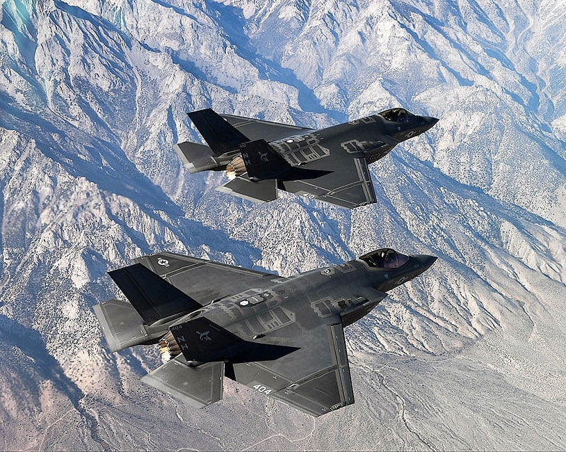 U.S. Navy F-35C Lightning II Argonauts Fly in Formation - 24x36 Inch ...