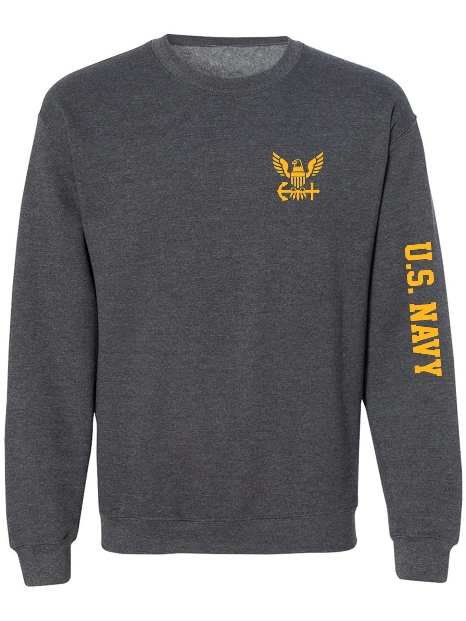 U.S. Navy Gold Sleeve Print Crewneck Sweatshirt - Walmart.com
