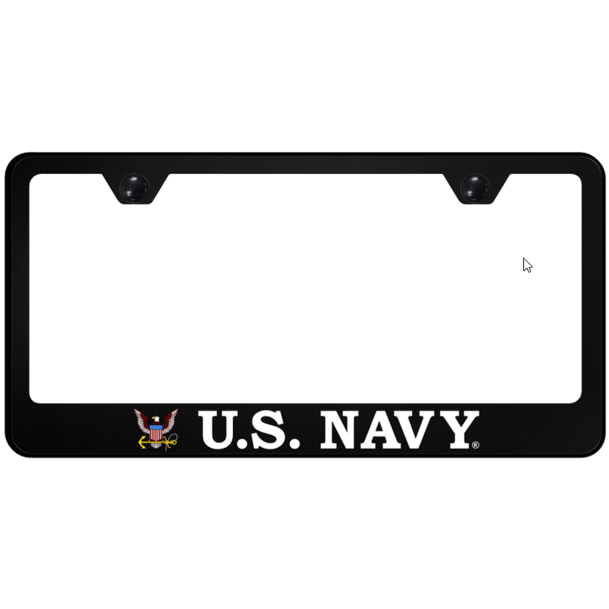 U.S. Navy Insignia UV Print Polycarbonate License Plate Frame (Black ...