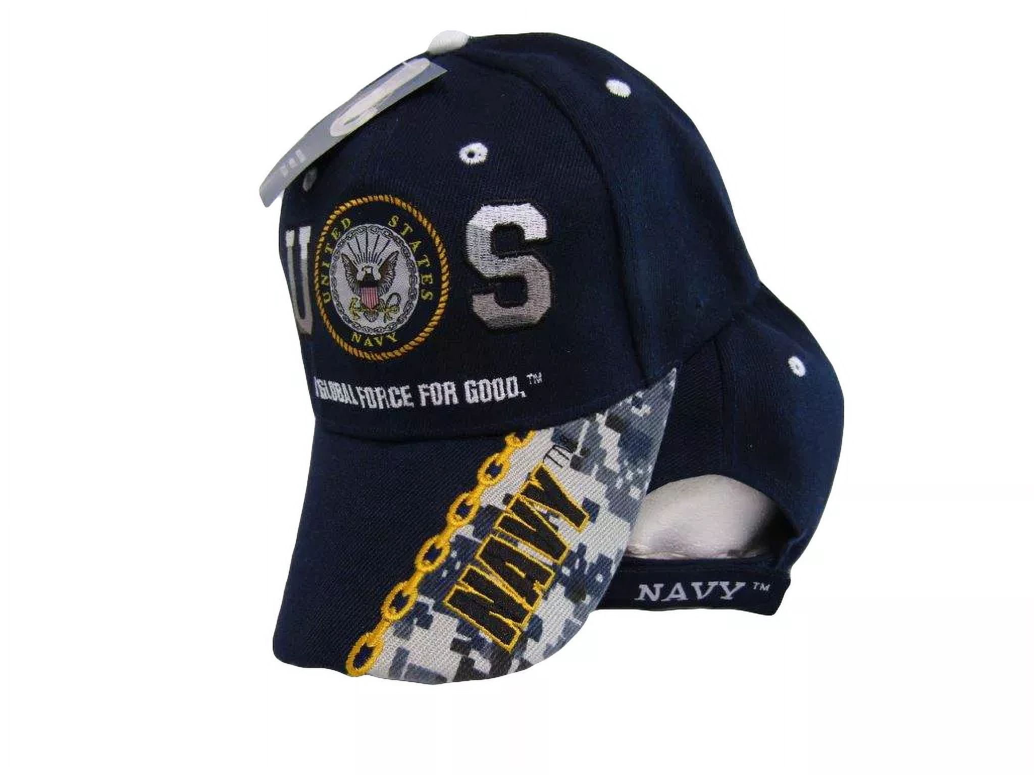 U.S. Navy N A Global Force For Good Camo Navy Blue Embroidered Cap Hat ...
