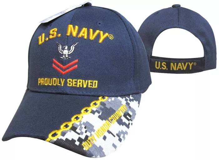 U.S. Navy PO 2, E-5, Petty Officer 2nd class, Navy Blue hat LICENSED ...