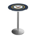 U.S. Navy Pub Table with Stainless Steel Finish (36 in. Dia x 36 in. H ...