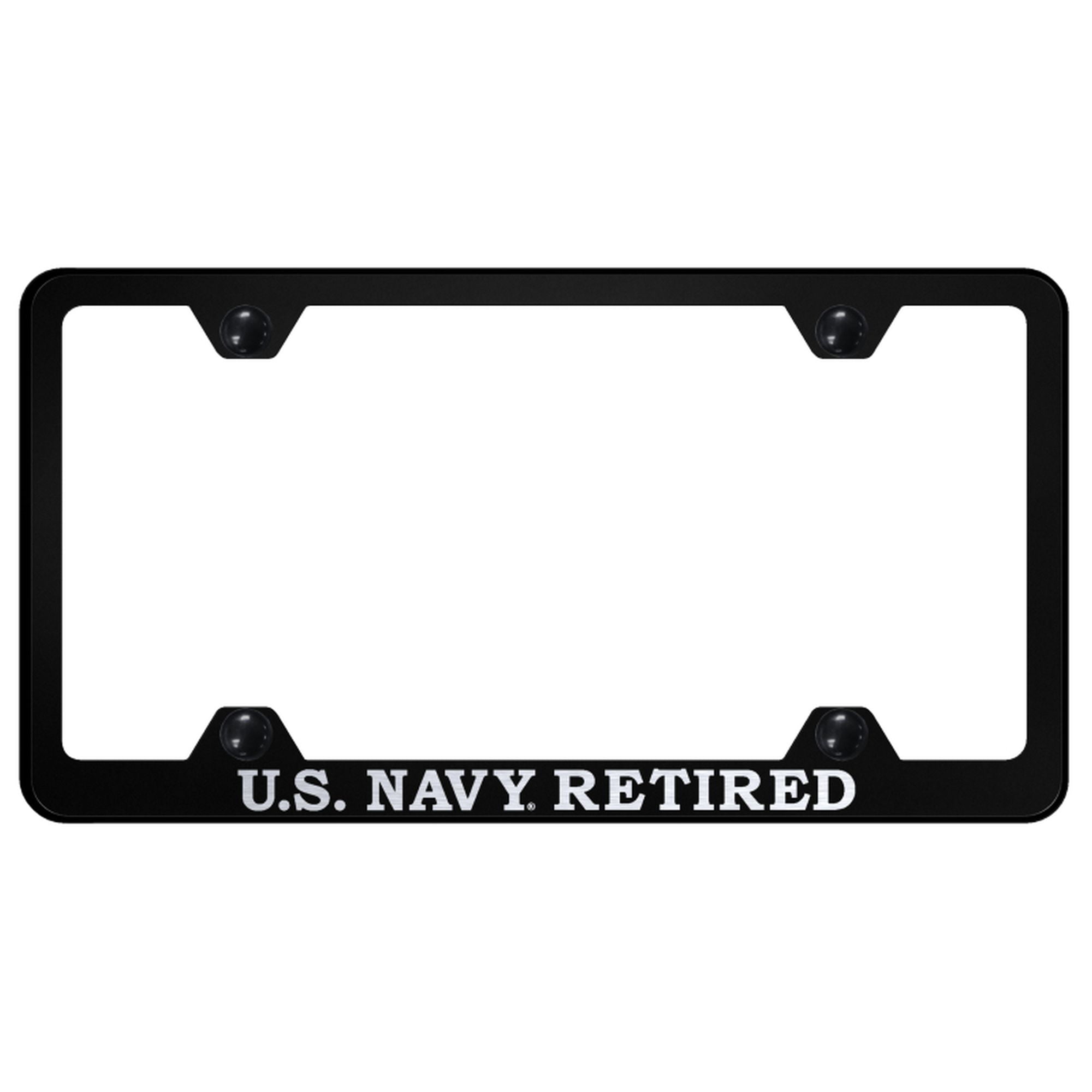 U.S. Navy Retired Laser Etched Stainless Steel Wide Body License Plate ...