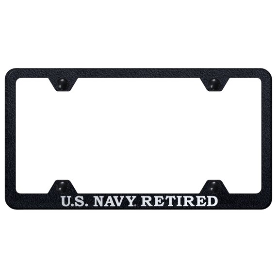 U.S. Navy Retired Stainless Steel Wide Body License Plate Frame (Rugged ...