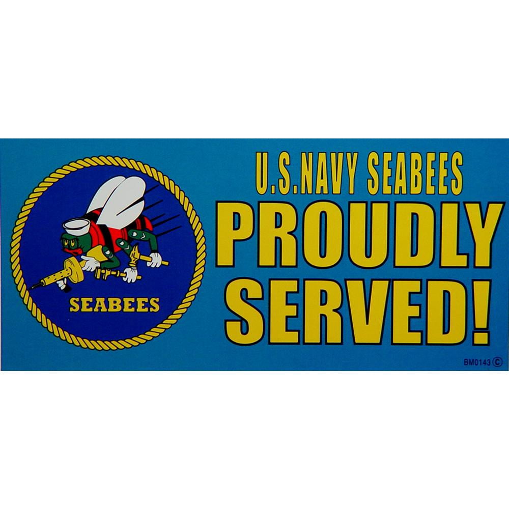 Eagle Emblems BM0143 Sticker - USN, Seabees - 3.5 x 10 in. - Walmart.com