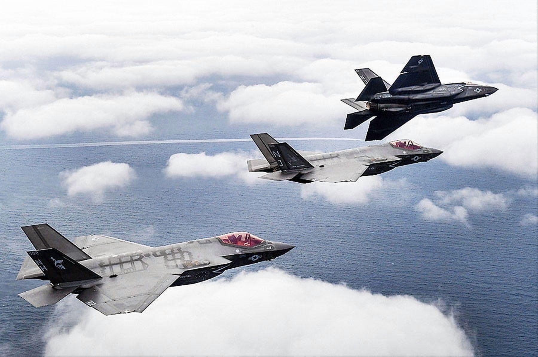 U.S. Navy Three F-35C Lightning II Fighters over Eglin - 24x36 Inch ...