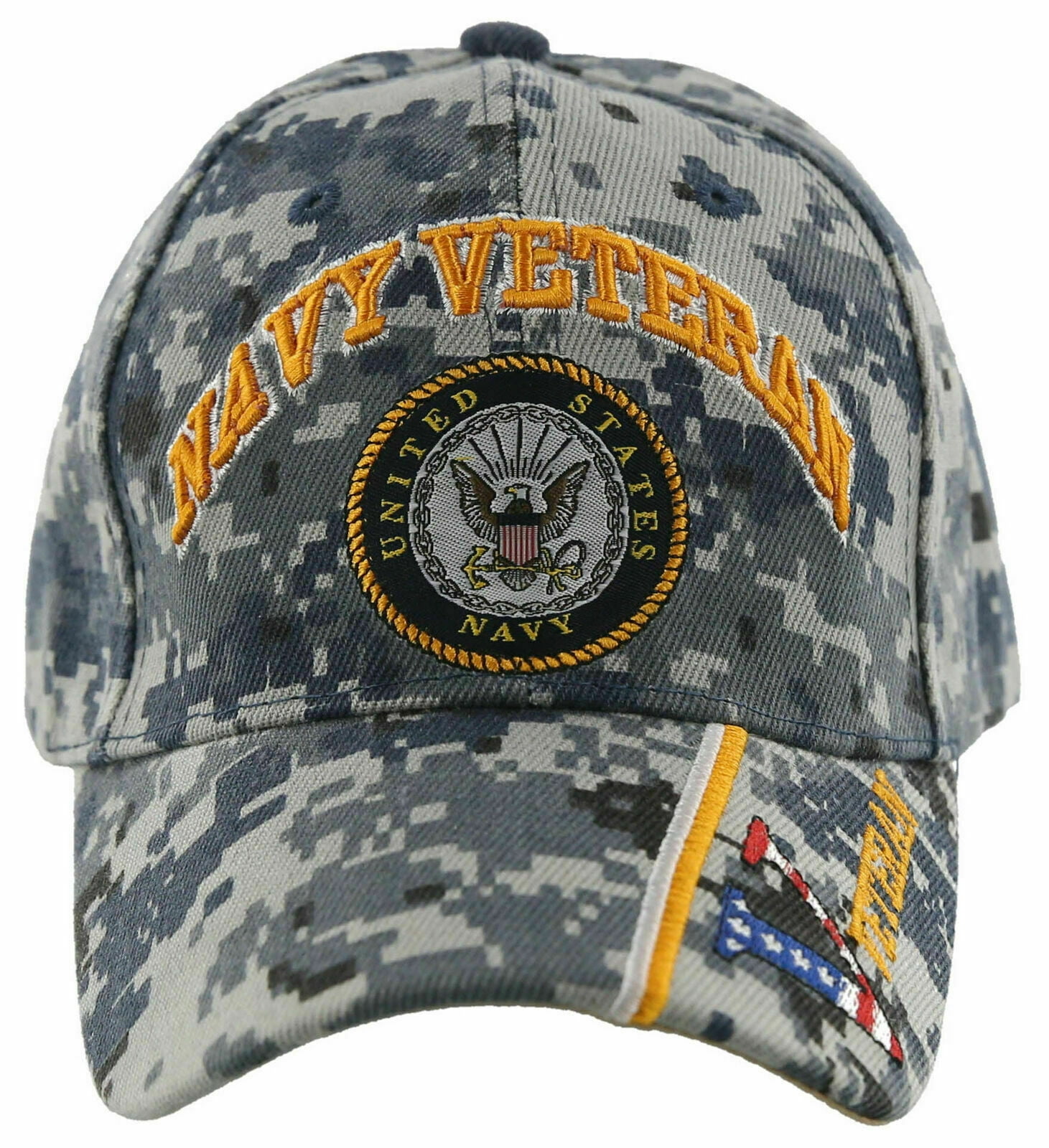 U.S. Navy Veteran Army Blue Digital Camo with "V" Embroidered Baseball ...
