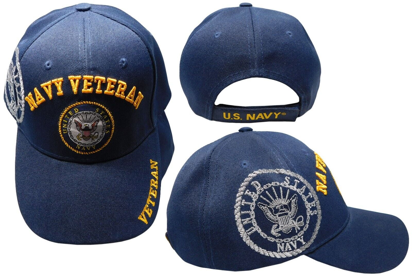 U.S. Navy Veteran with Shadow Officially Licensed Military Baseball Cap ...
